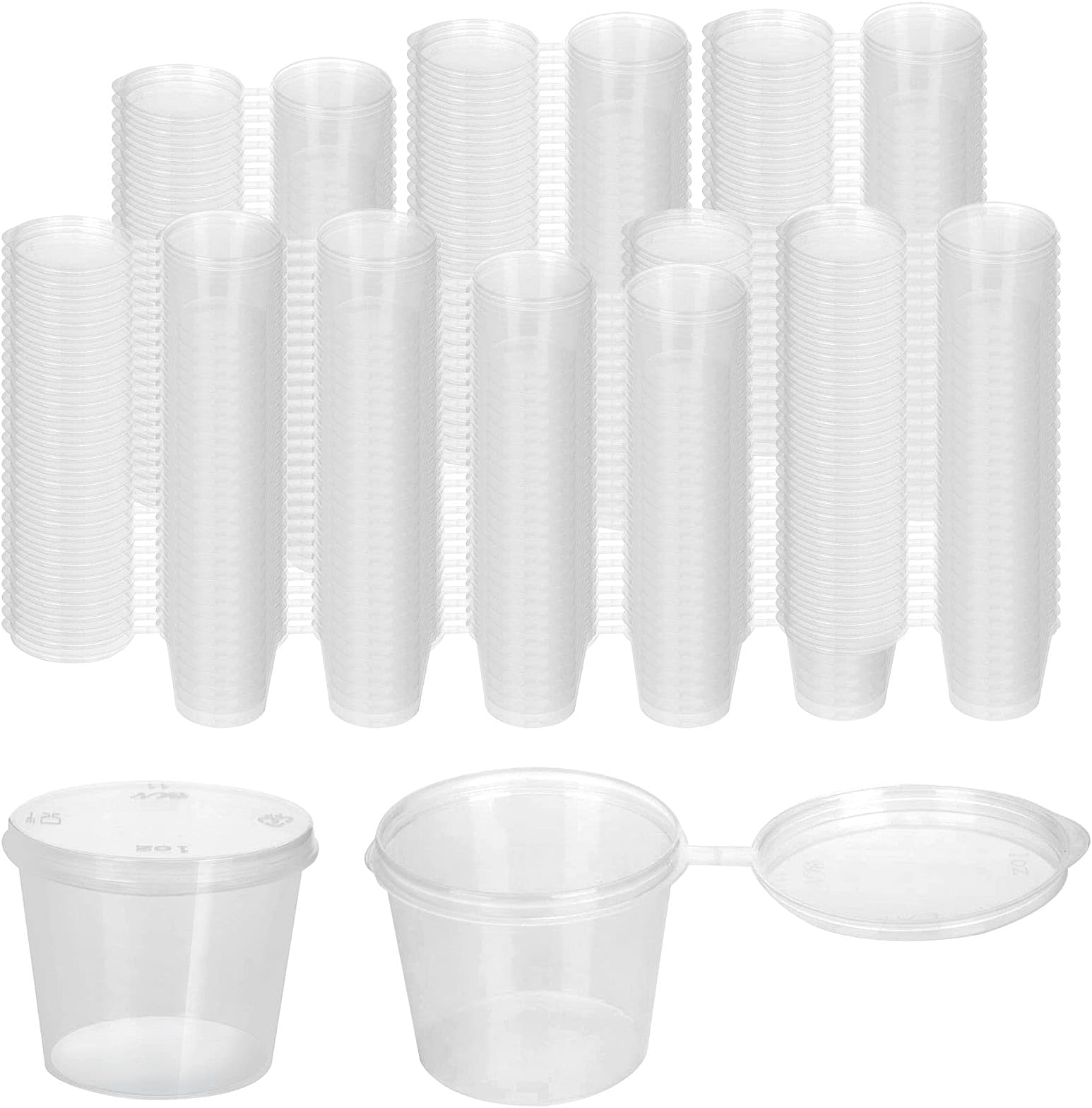 Amazon.com: WARMBUY 1-Ounce Plastic Disposable Cups with Attached Lids ...