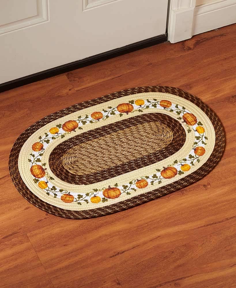 Amazon.com: Autumn Accent Rug with Harvest Pumpkins - Thanksgiving ...