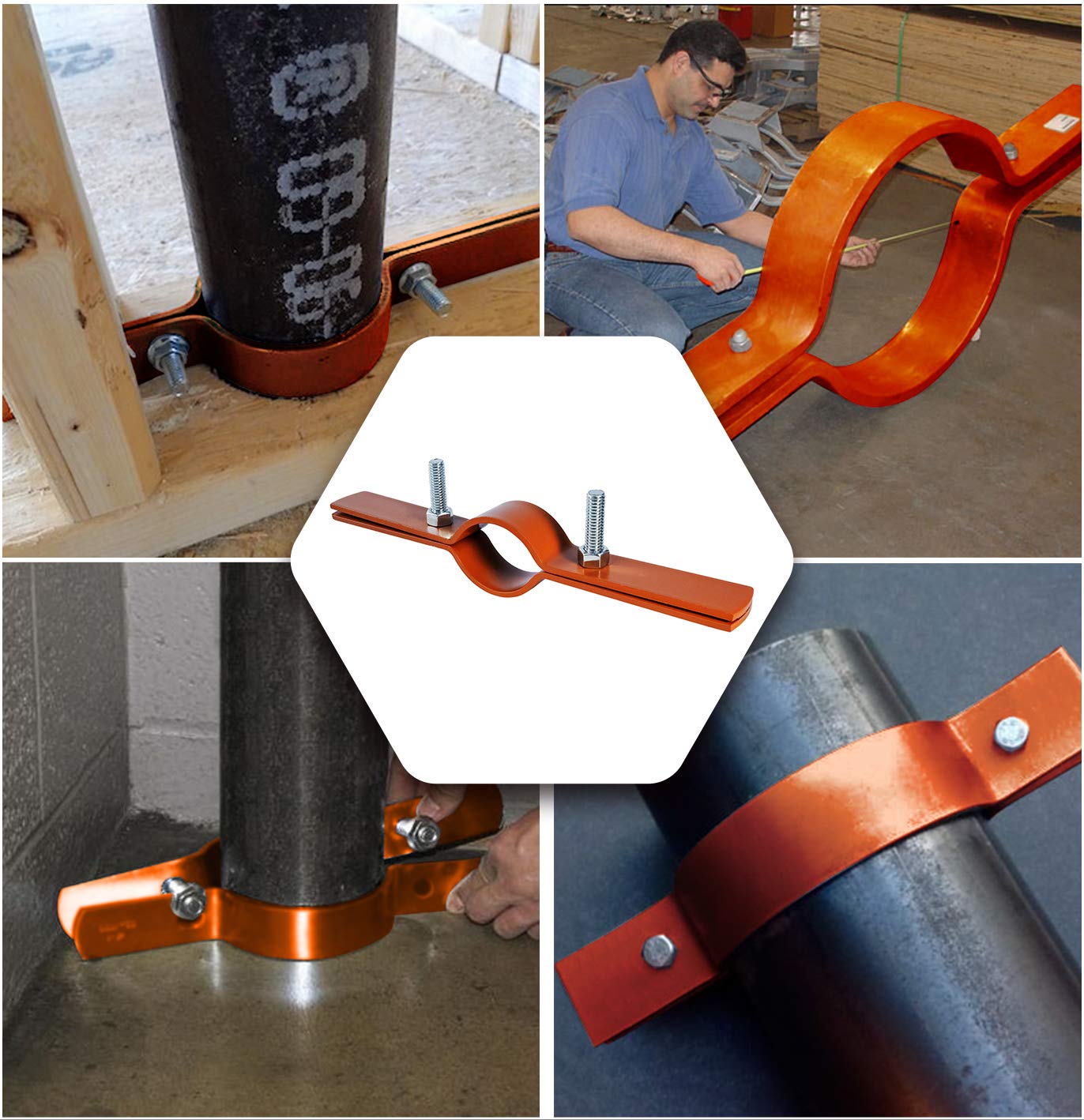 HVAC Pipe Clamp Highcraft Pipe Riser Wall Bracket - Vertical Piping ...