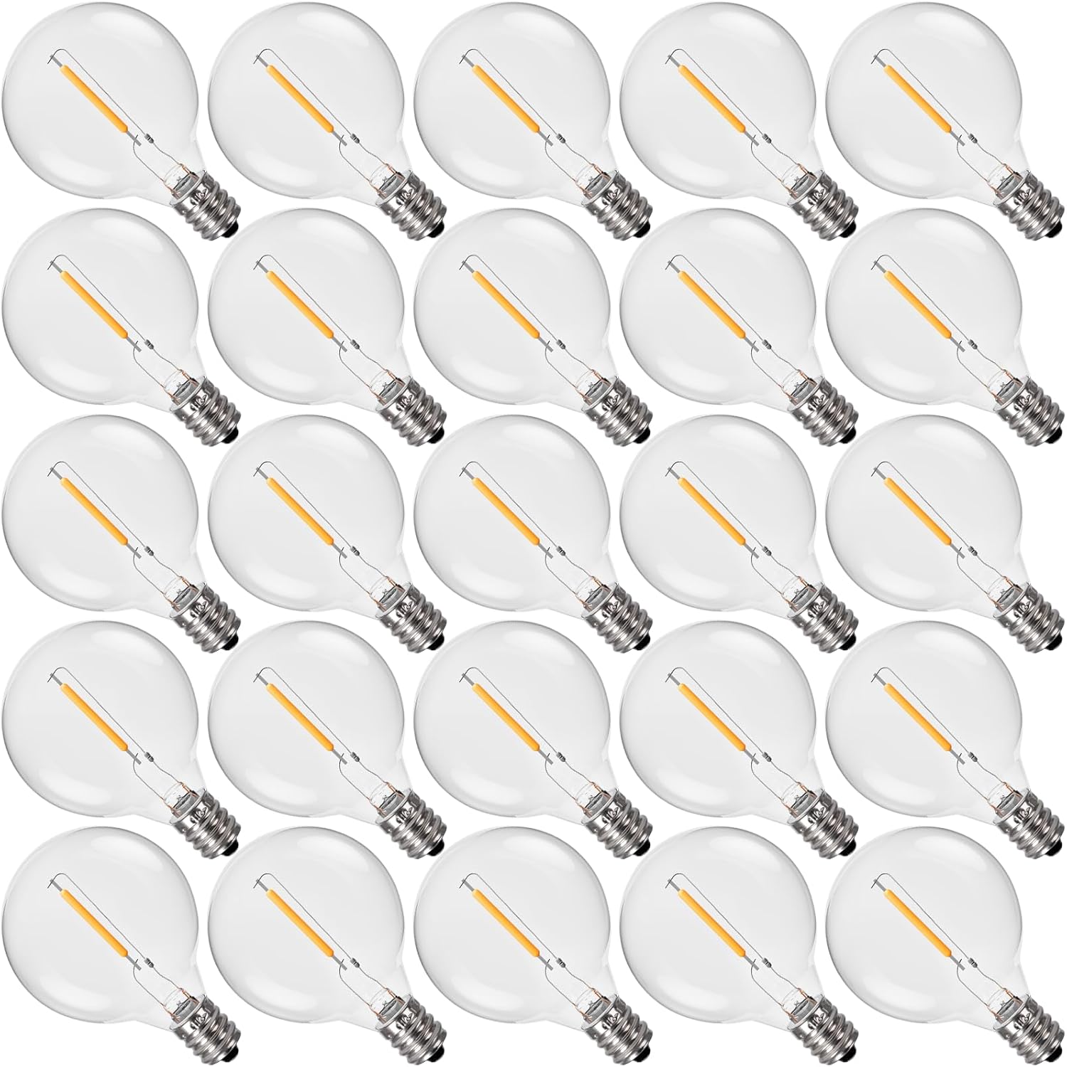 CYLYT G40 LED Replacement Bulbs 25-Pack, Shatterproof Outdoor String ...