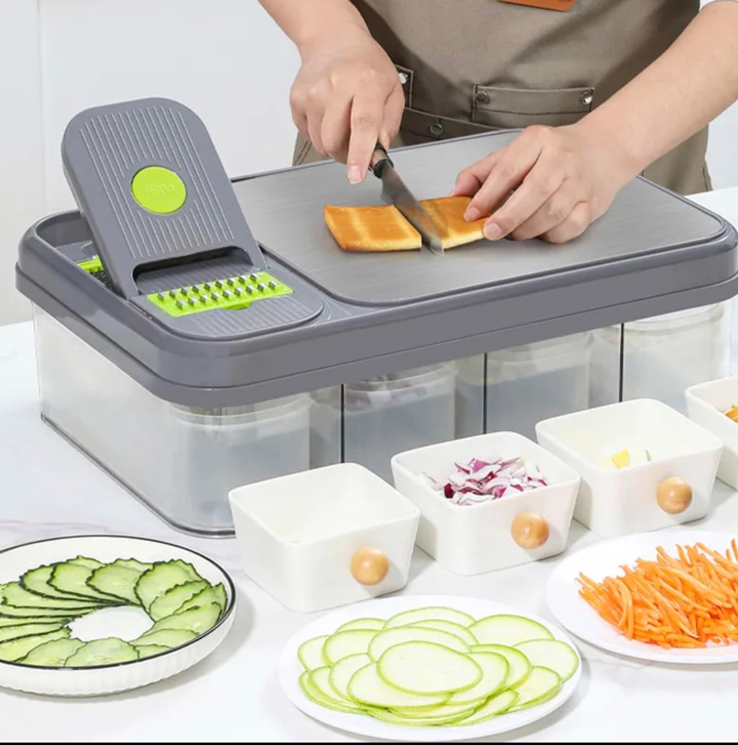 Amazon.com: Mandoline Slicer with Cut-Resistant Gloves and Blade Guard ...
