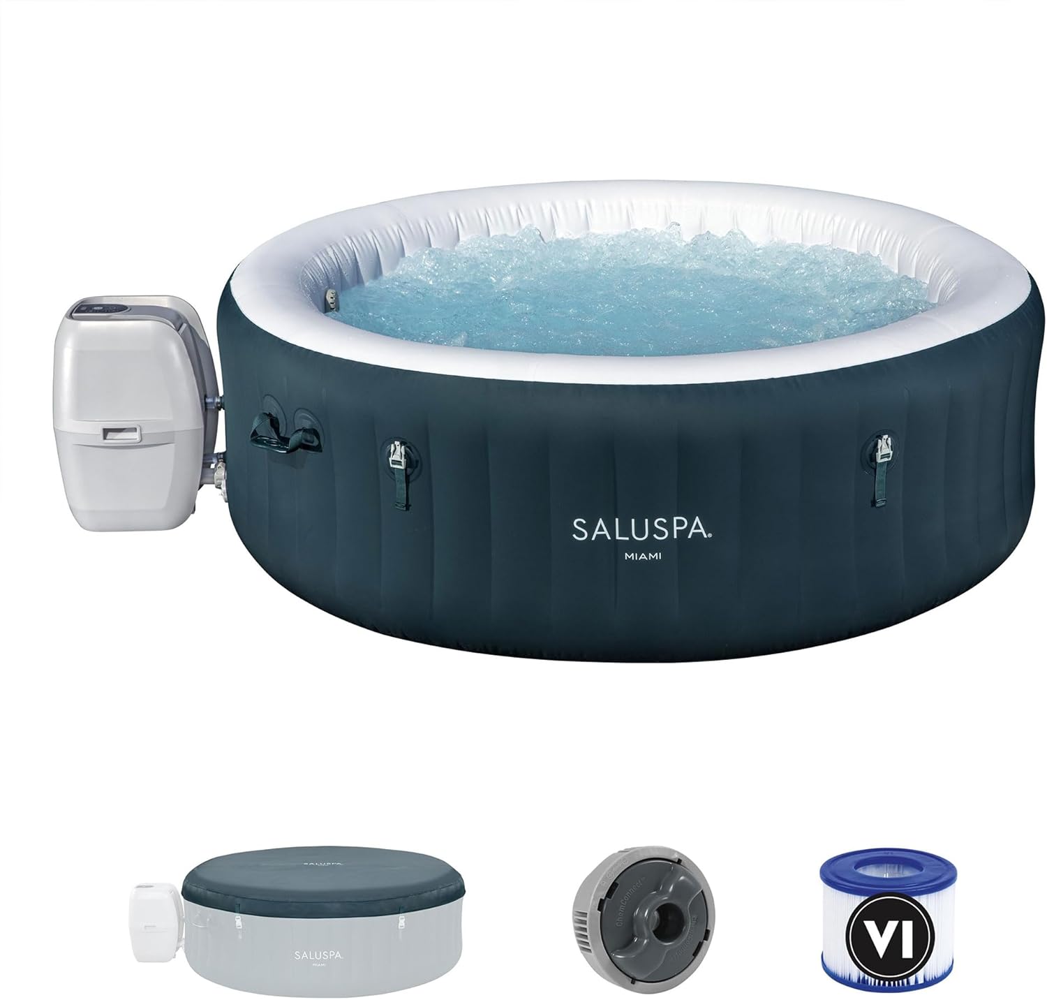 Amazon.com : Bestway SaluSpa Miami AirJet 4-6 Person Inflatable Hot Tub Round Portable Outdoor ...