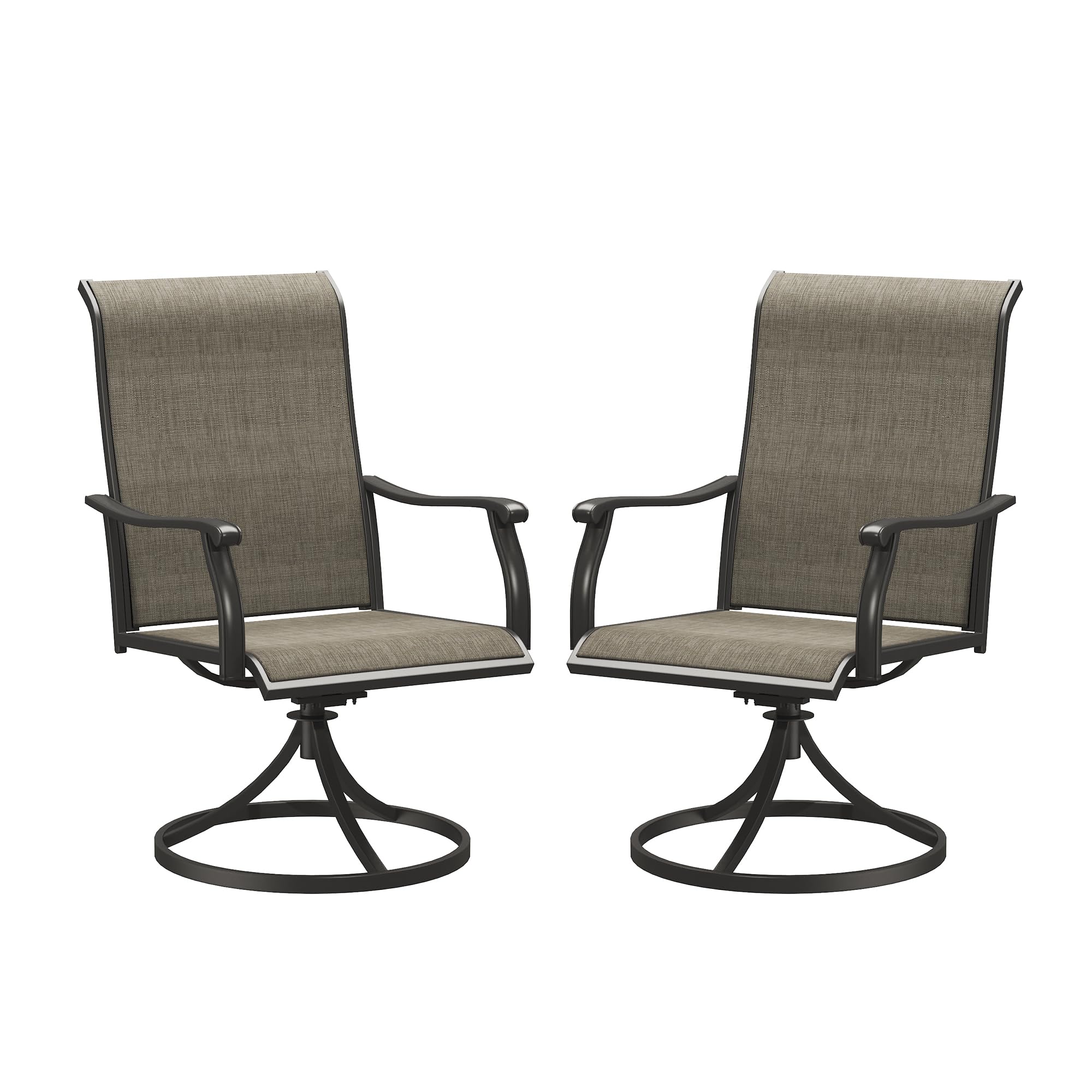 Patio Swivel Dining Chairs Set Of 2 Outdoor Swivel
