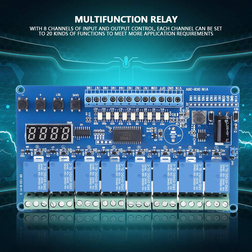 36v Relay Relay Interface Board Module 8-Channel Multifunction Time ...