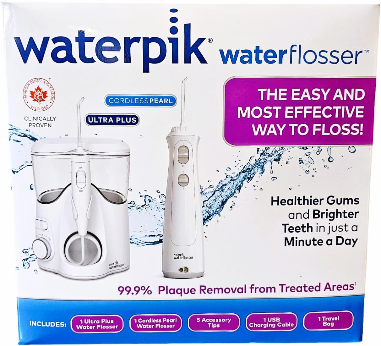 Amazon.com: Waterpik Waterflosser Ultra Plus Water Flosser & Cordless Pearl Water Flosser - 5 ...