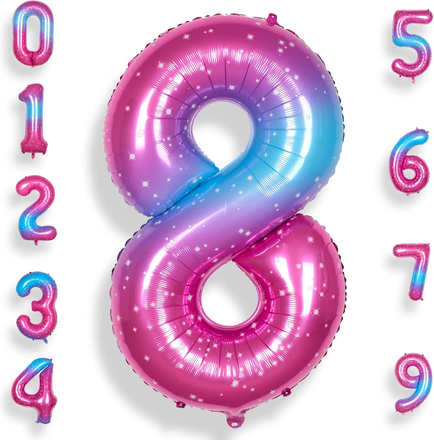 Amazon.com: RainbowQ Party 8 Balloon Number 40 Inch for Boy or Girl Big ...