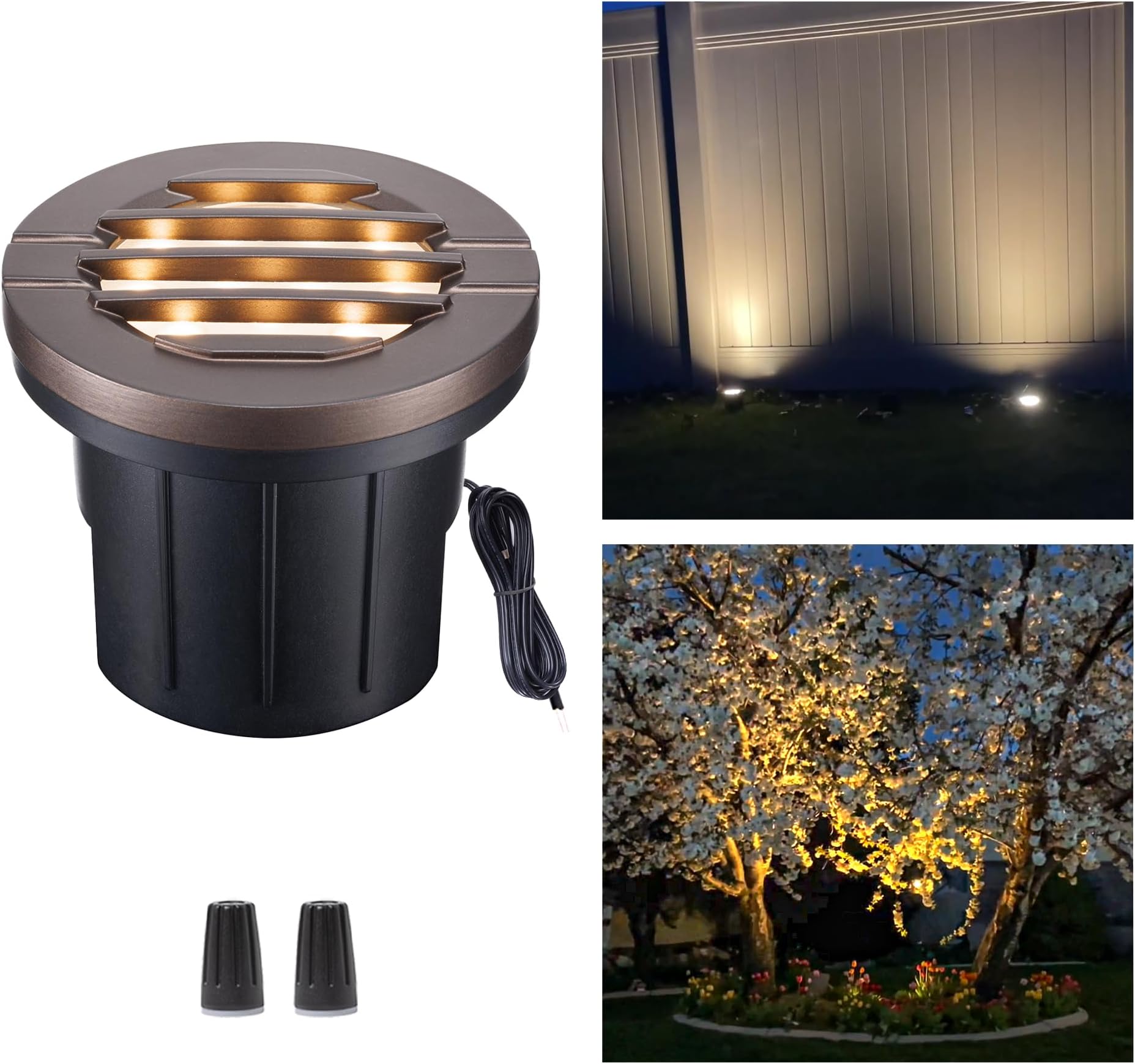 Varmtalys Landscape Well Lights, LED Low Voltage Ground Lights Outdoor ...