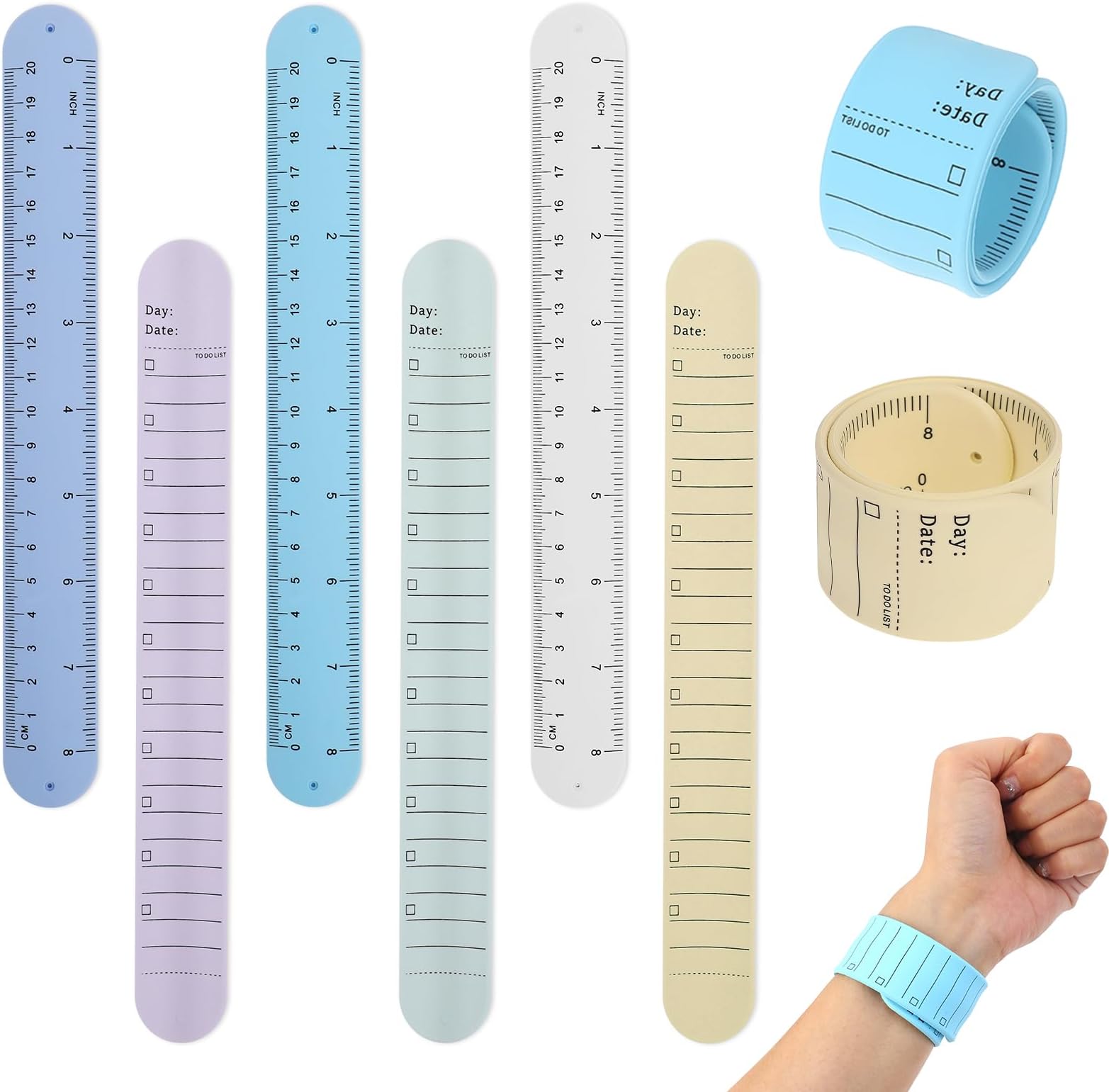 Amazon.com : 6 PCS Erasable Wristband Wrist Notepad 8'' Memo Wrist Band ...