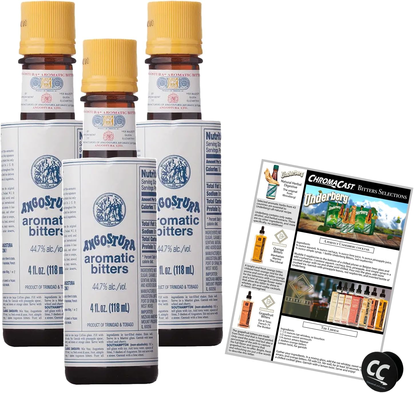 Amazon.com : Angostura Aromatic Bitters 4oz Bottle with Phone Grip and ...