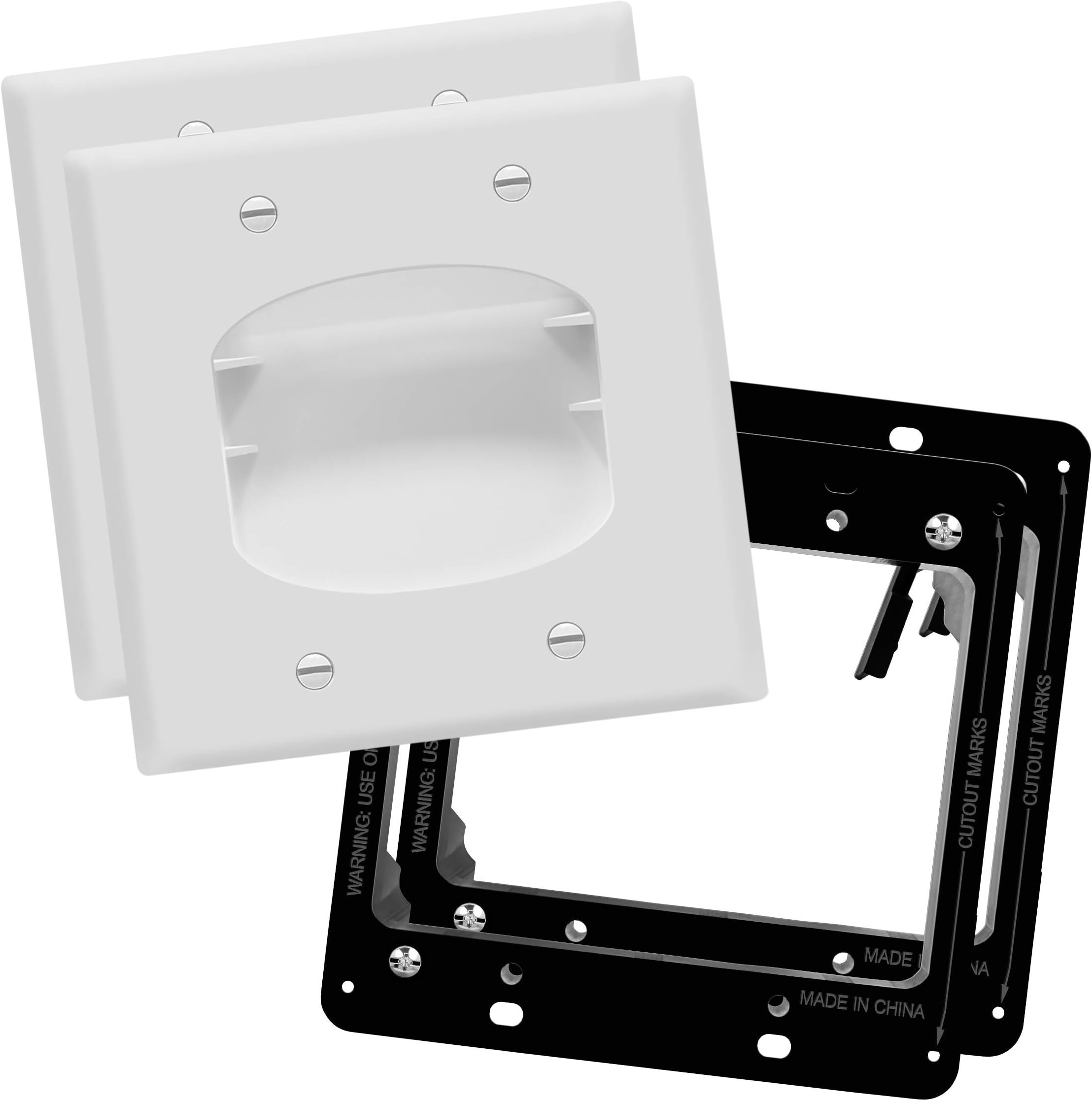 KCC Industries 1-Gang Recessed Low Voltage Cable Plate with Mounting ...