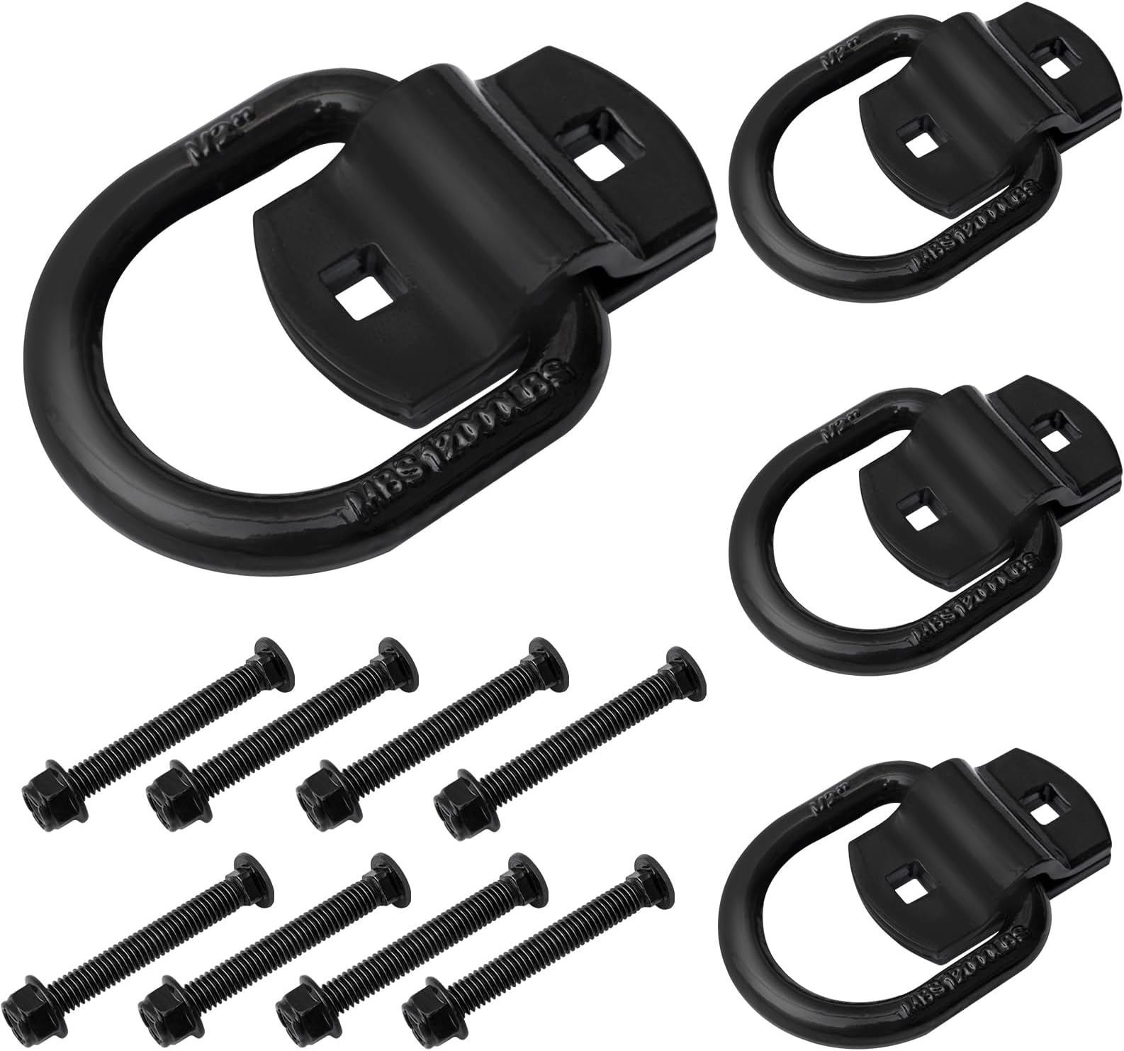 Amazon.com: lifgarfe 4PCS 1/2" Trailer Bolt-On Forged Tie Down D Rings with Back Plate Fit for ...