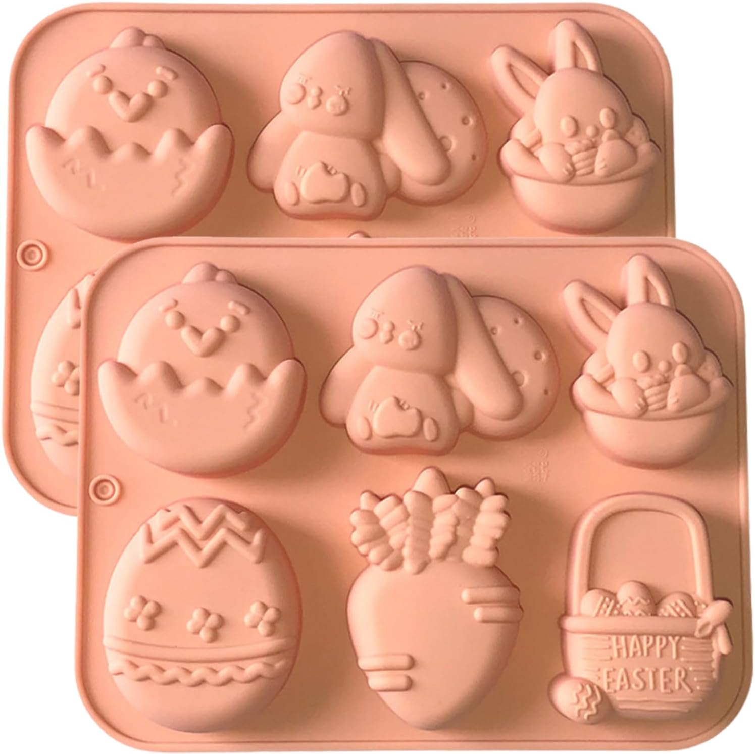 Amazon.com: Easter Chocolate Molds Silicone, Bunny Egg Gummy Candy ...