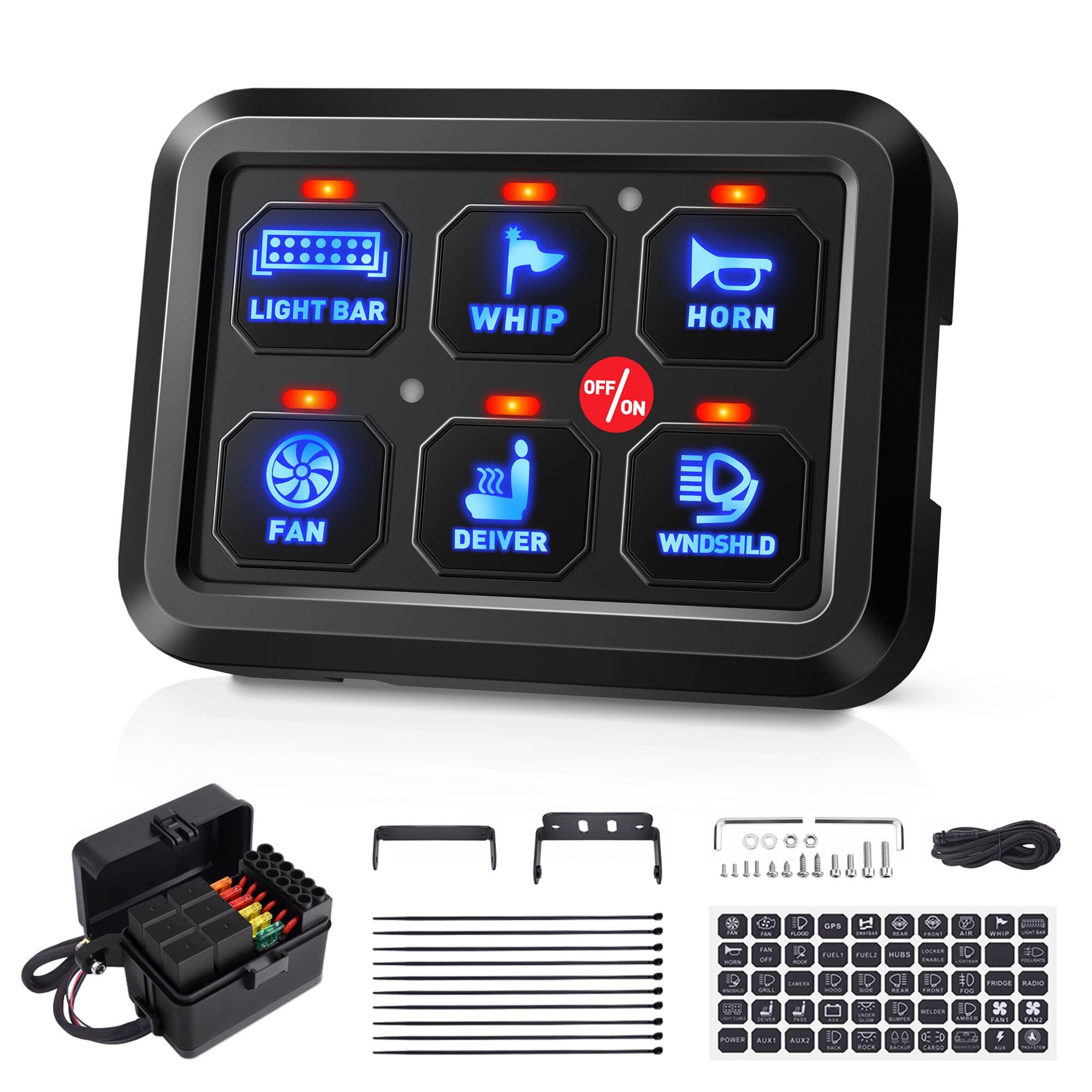 Buy MNJ Motor 6 Gang Switch Panel kit Automatic Dimmable - Multiple ...