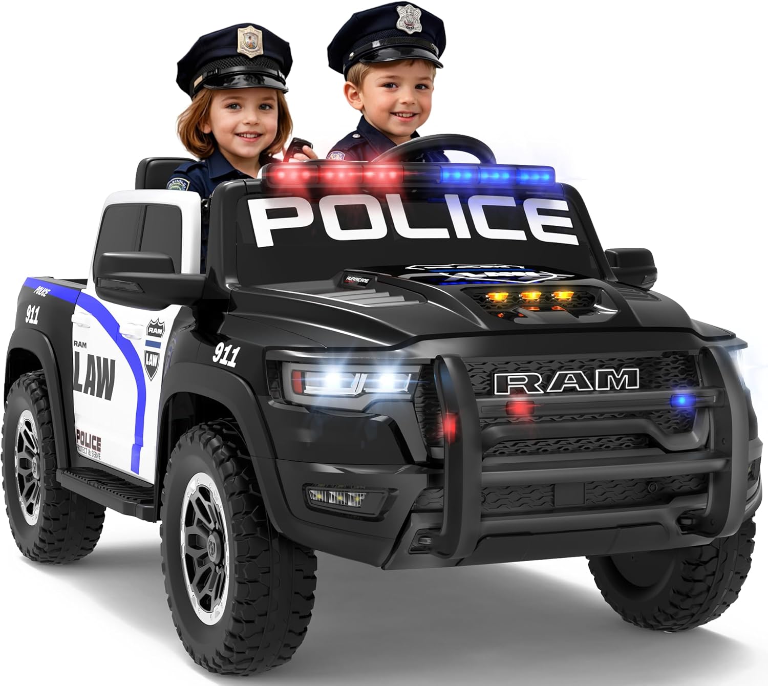 Amazon.com: First Ride On 24V Licensed Ram 1500 RHO Police Car Ride on ...