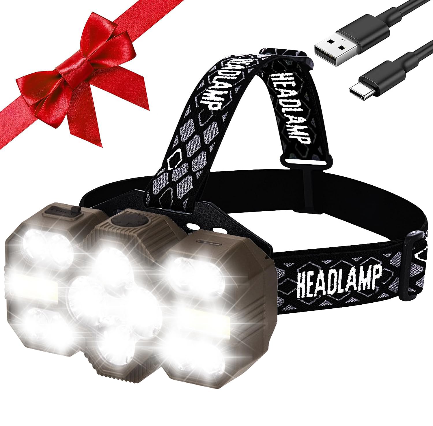 Amazon.com: Amprich Headlamp Rechargeable LED Head Lamp,22000 Lumens 14 ...