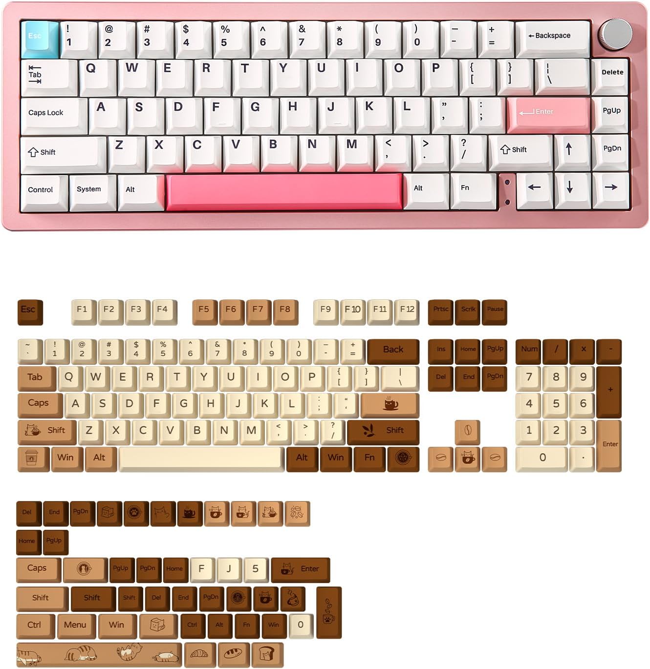 Amazon.com: YUNZII AL66 Wireless Mechanical Keyboard for Win/Mac(Milk ...