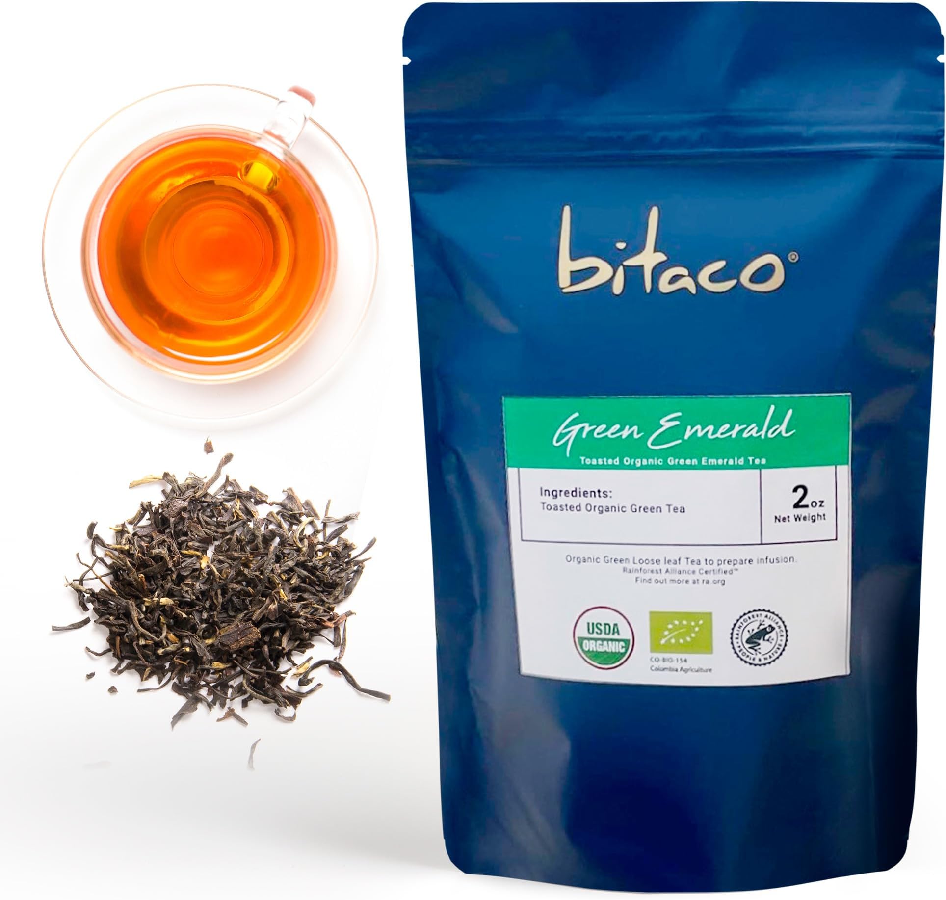 Amazon.com : Bitaco Loose Leaf Green Tea Emerald, Green Tea, Highly ...