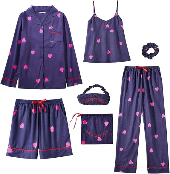 Chic to Max 7pcs Cozy Cute Big Girls Pajamas Set- Kids Teens 2-Piece ...