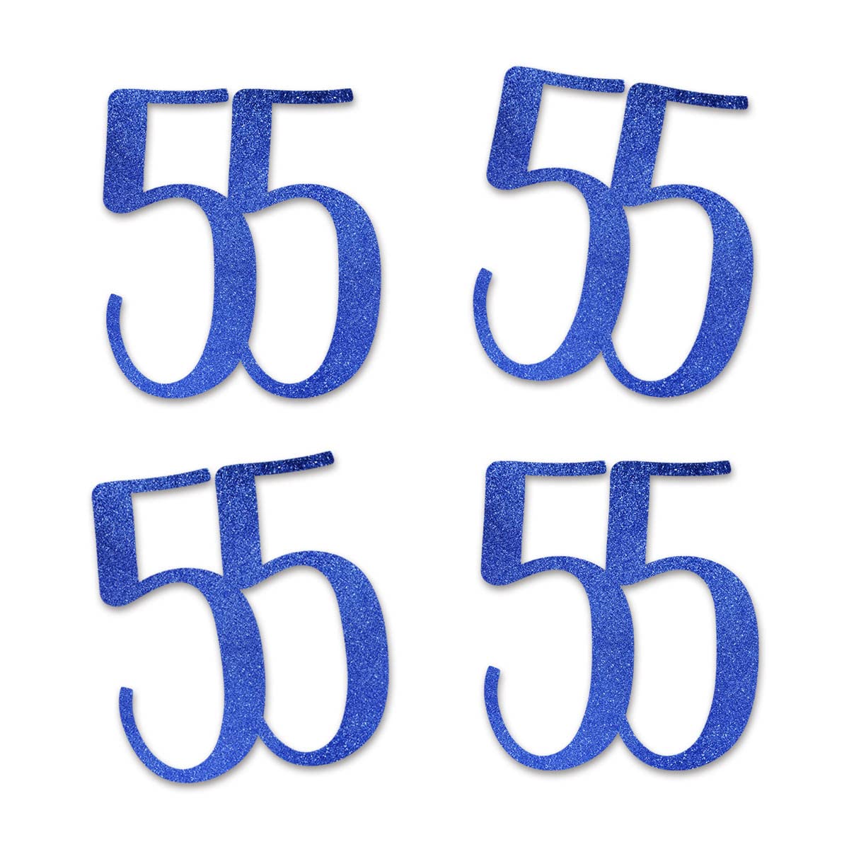 Amazon.com: Blue Glitter 55 Cut-Out Numbers, 55th Birthday Party ...