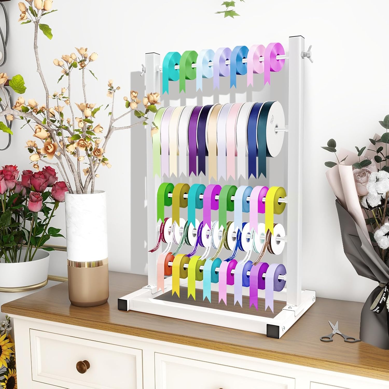 Amazon.com: Fumingpal 5 Tier Ribbon Holder Organizer Rack, Ribbon ...