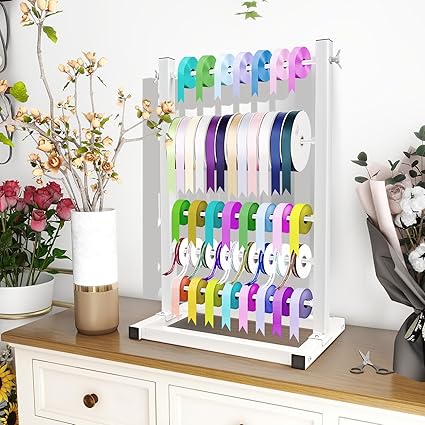 Amazon.com: Fumingpal 5 Tier Ribbon Holder Organizer Rack, Ribbon ...