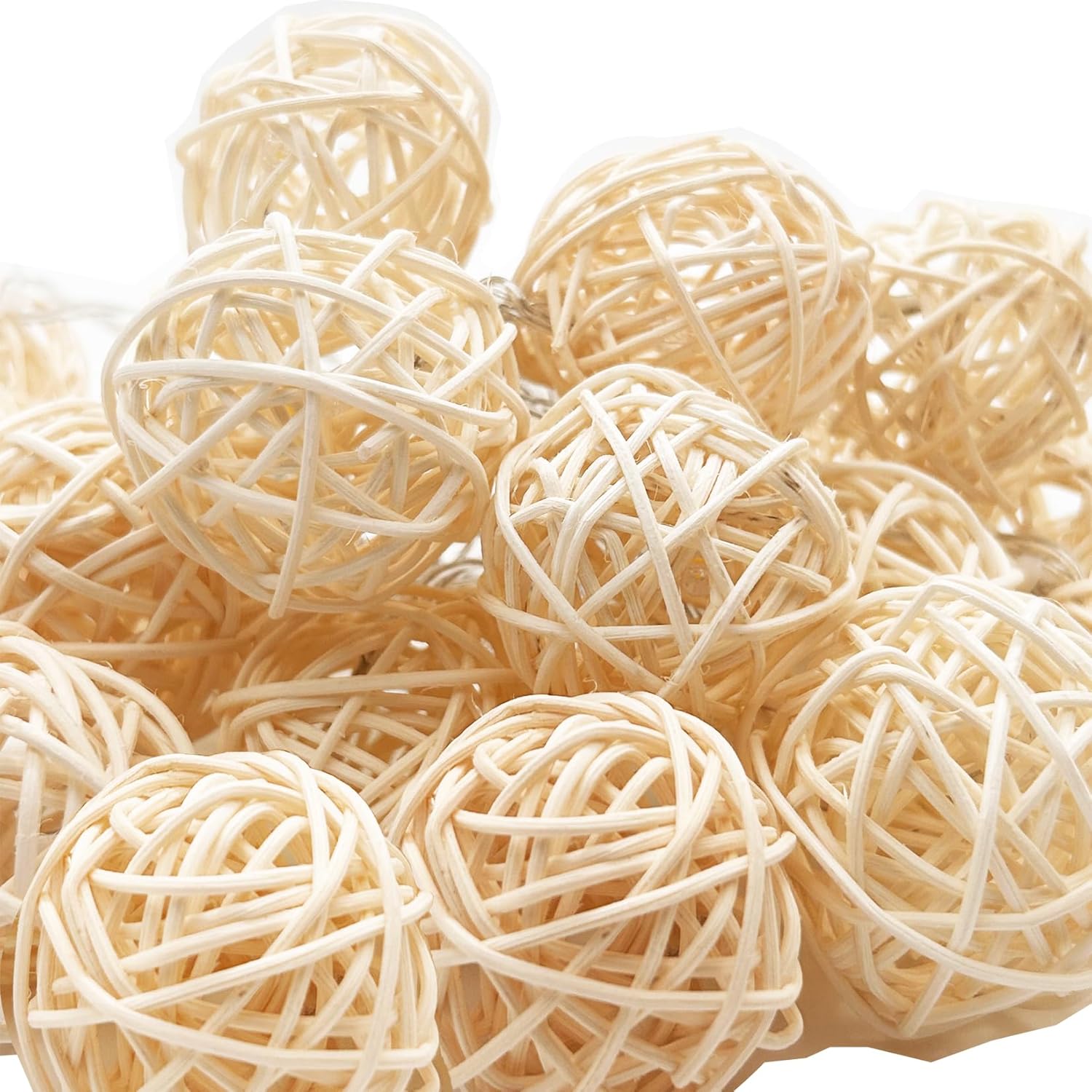 Amazon.com: realideas Rattan Ball LED String Lights - 13ft 20 LED ...
