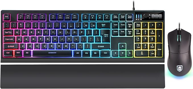 Amazon.com: White RGB Gaming Keyboard and Mouse Combo,RGB Mechanical ...
