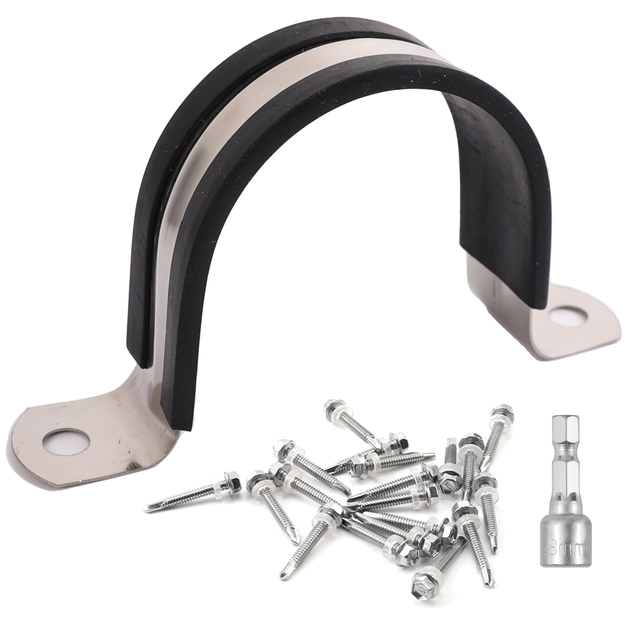 Soimuk Pipe Clamps,304 Stainless & Rubber Cushioned Heavy Duty Conduit ...
