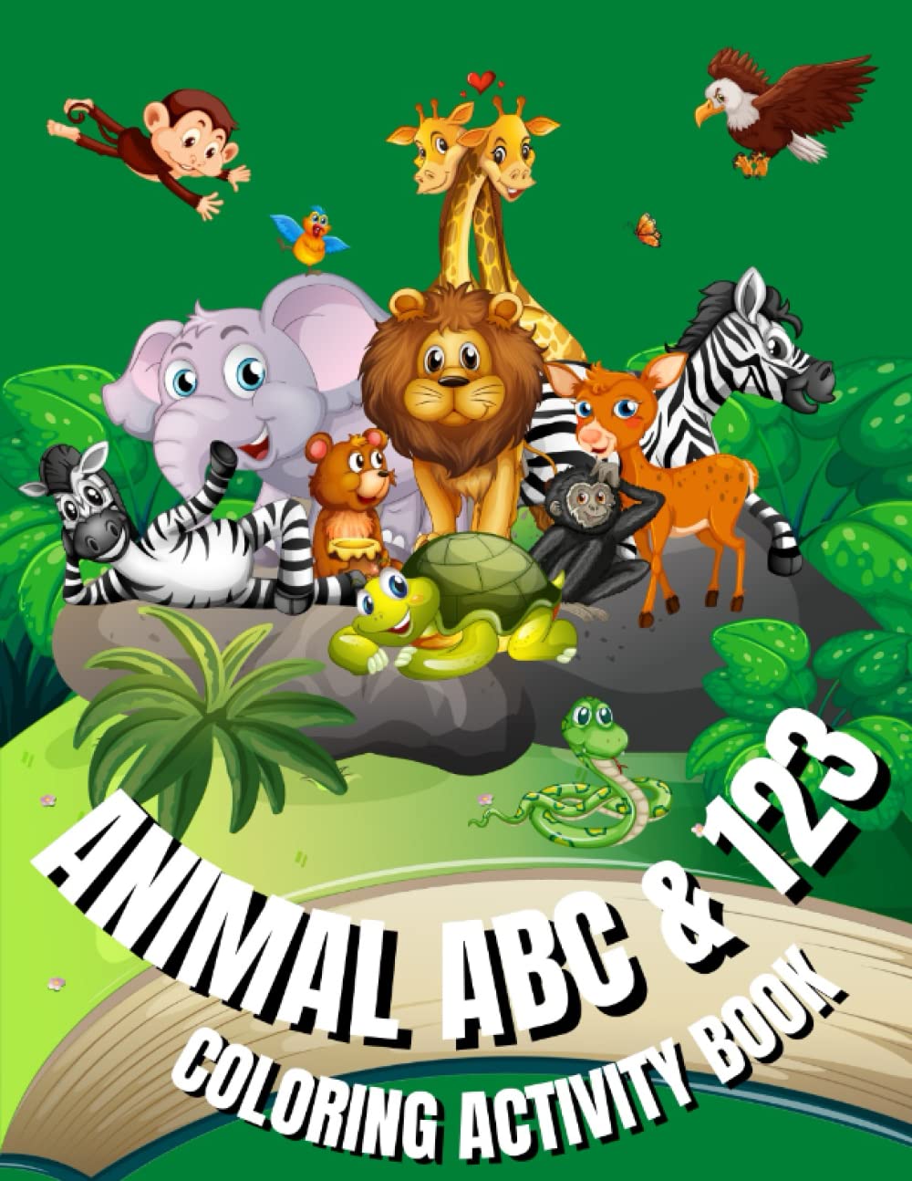Animal Abc And 123 Coloring Activity Book Educational Animal Fun ...