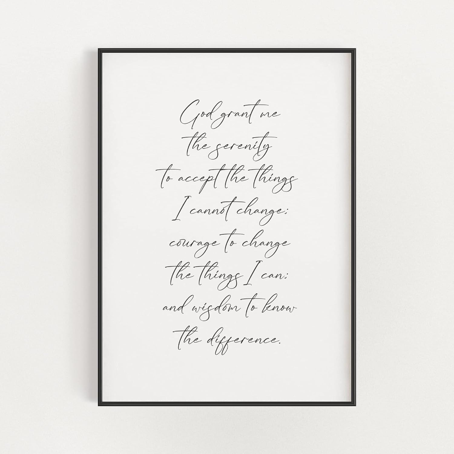 Amazon.com: Minimalist Serenity Prayer Typography Poster Wall Art ...
