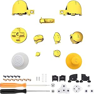 eXtremeRate Replacement Buttons for GameCube Controller-Chrome Gold ...