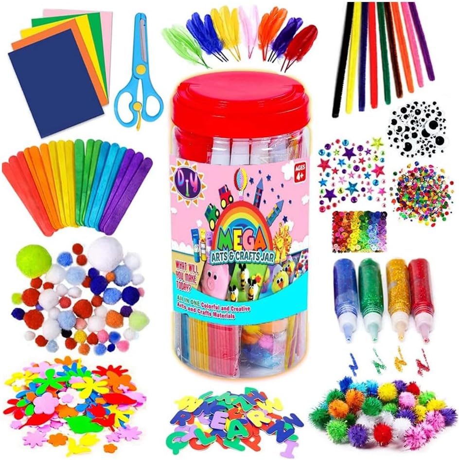 Jorunb 1405 Pcs Art and Craft Supplies for Kids, Toddler DIY Craft Art ...
