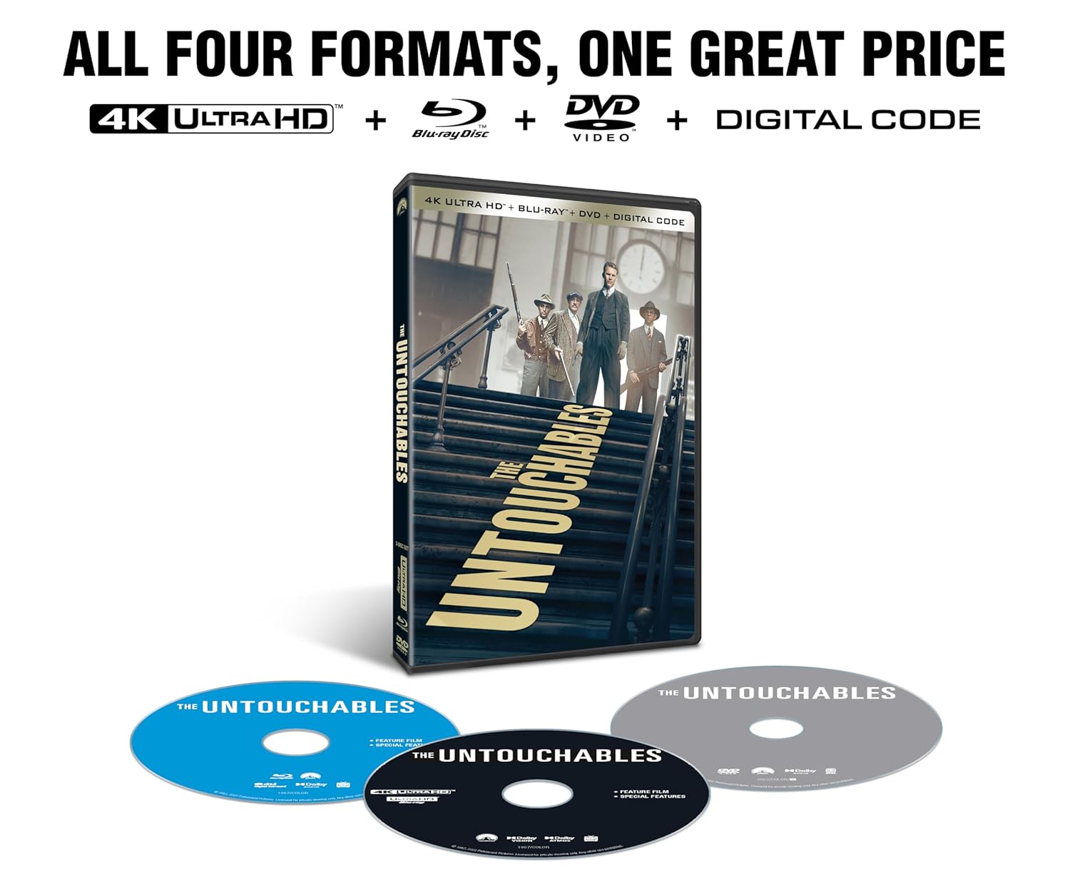 Amazon.com: The Untouchables 4K UHD + Blu-ray + DVD + Digital : Andy ...