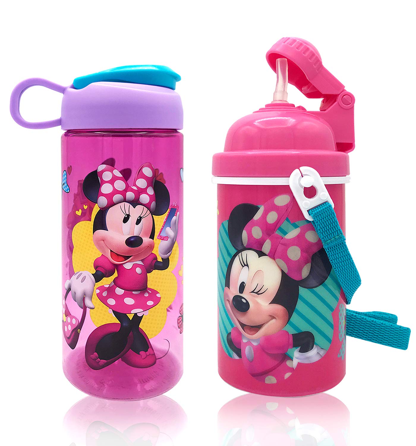Amazon.com : Disney Minnie Carrying Strap Water Bottles with Built in ...