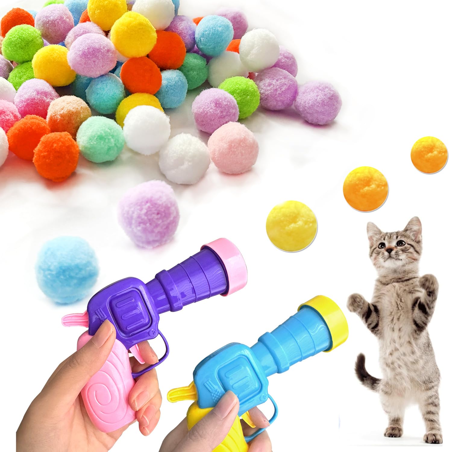 Mauts-inus 2 Cat Shooter, Cat Ball Interactive Toy Cat Ball Toy ...