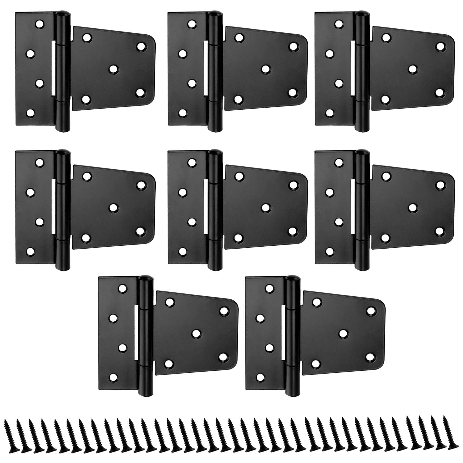 Heavy Duty 3.5 Inch Square Barn Hinges With Screws Black 8-Pack 3.5 ...