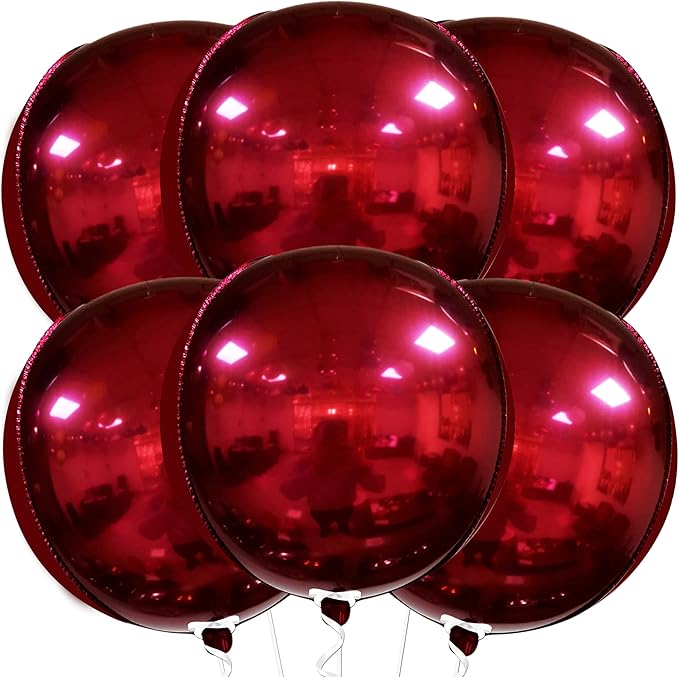 Amazon.com: KatchOn, Huge Metallic Red Balloons - 22 Inch, Pack of 6 ...