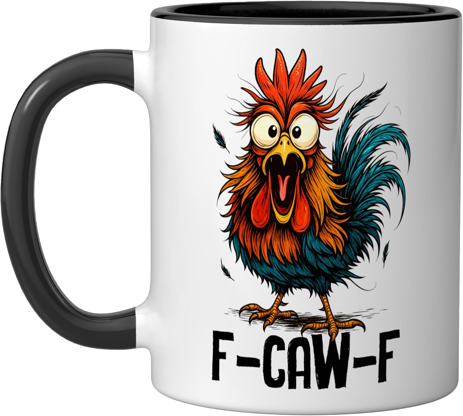 Amazon.com | f-caw-f Chicken Fcawf Rooster Coffee Ceramic Mug, Black ...