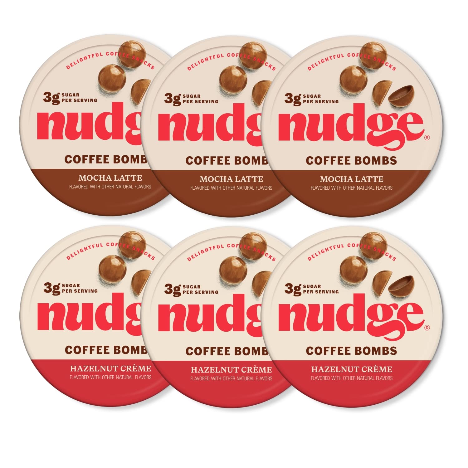 Amazon.com : Nudge Coffee Bombs, Variety Pack, Low Sugar Snack, 1.94oz ...