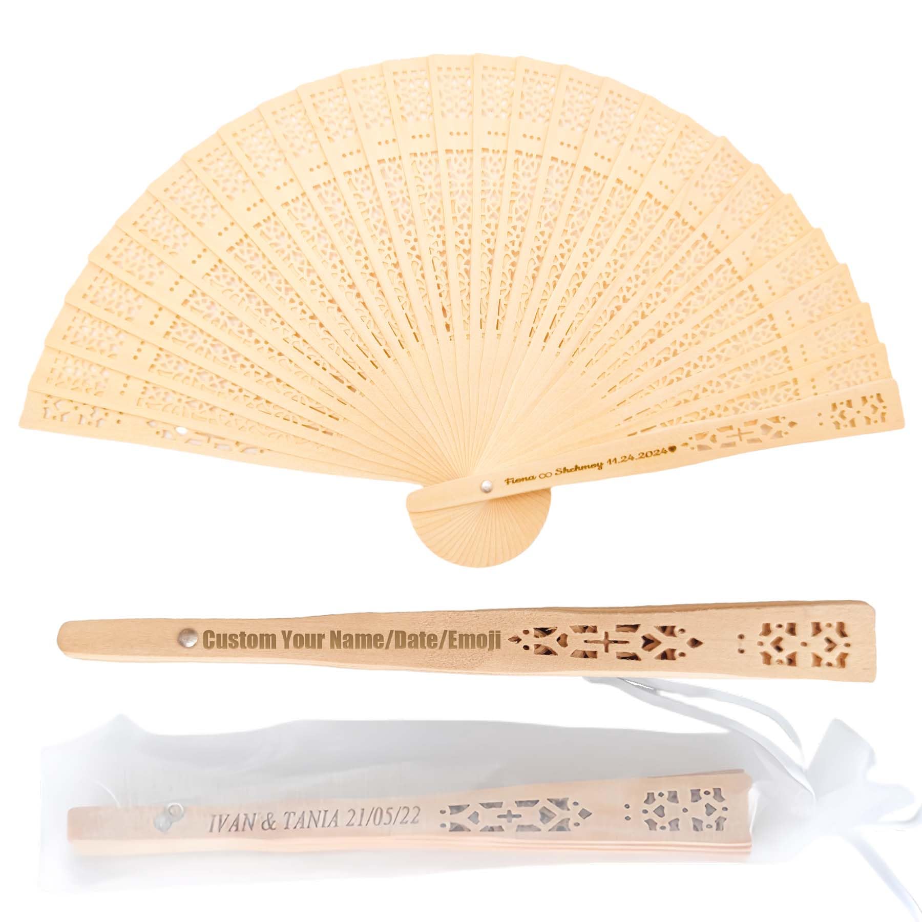 Amazon.com: LIUBAI Wooden Hand Fans 50Pcs Custom Vintage Wooden Fan ...
