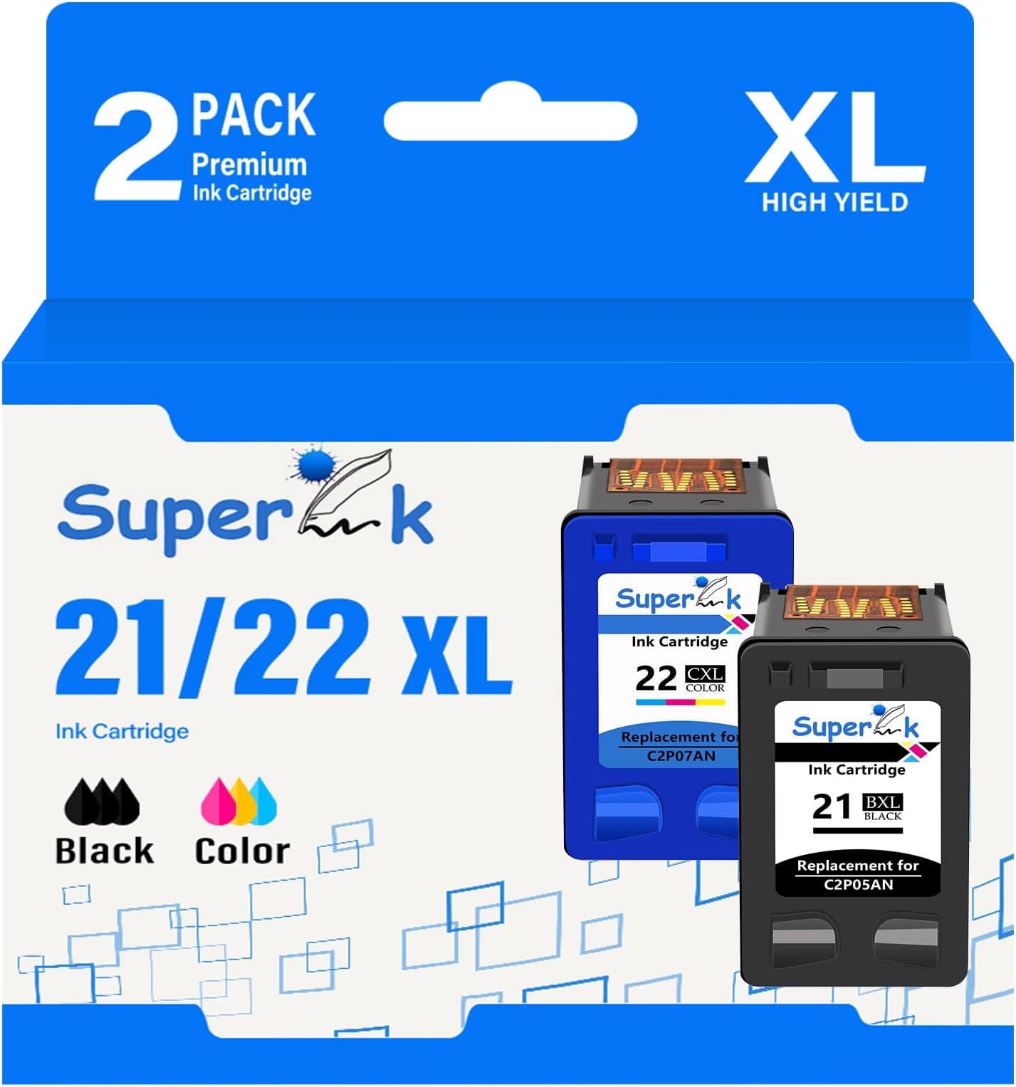 Amazon.com: SuperInk Remanufactured Ink Cartridge Compatible for HP 21 ...