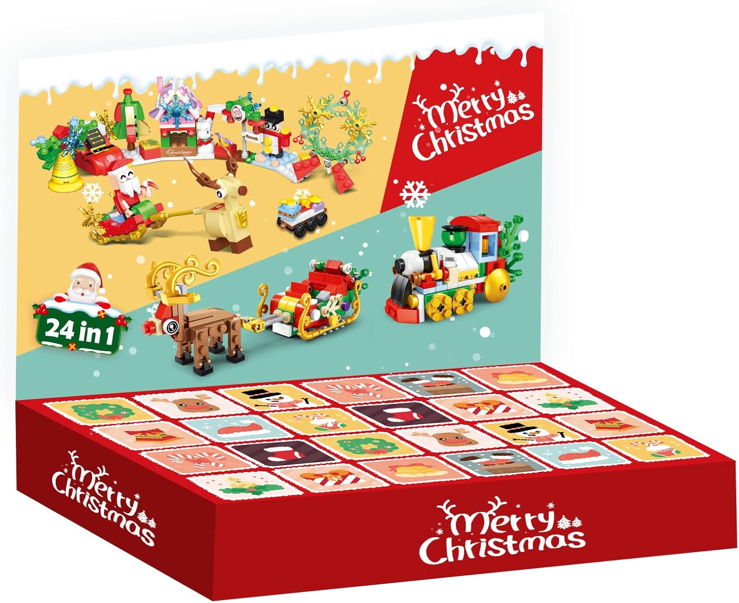 Amazon.com: IMCUAMK Christmas Building Block Set, Xmas Christmas Advent ...