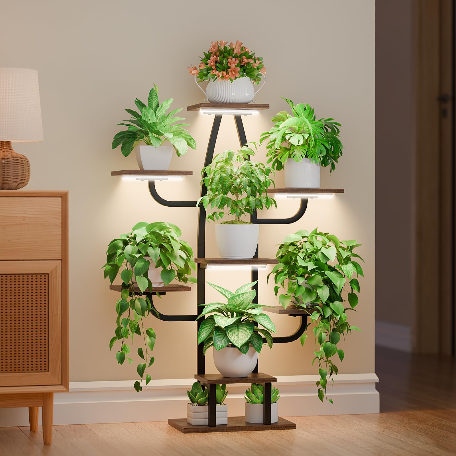 Amazon.com: WIWIDRM Plant Stand Indoor with Grow Light,7 Tiered Metal ...
