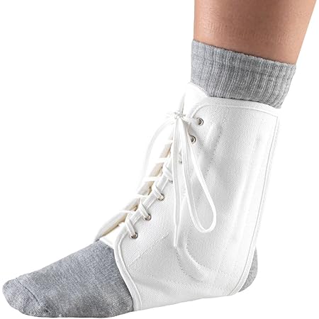 Amazon.com: OTC Ankle Brace, Canvas Lace-Up, Semi-Rigid Spiral Stays ...