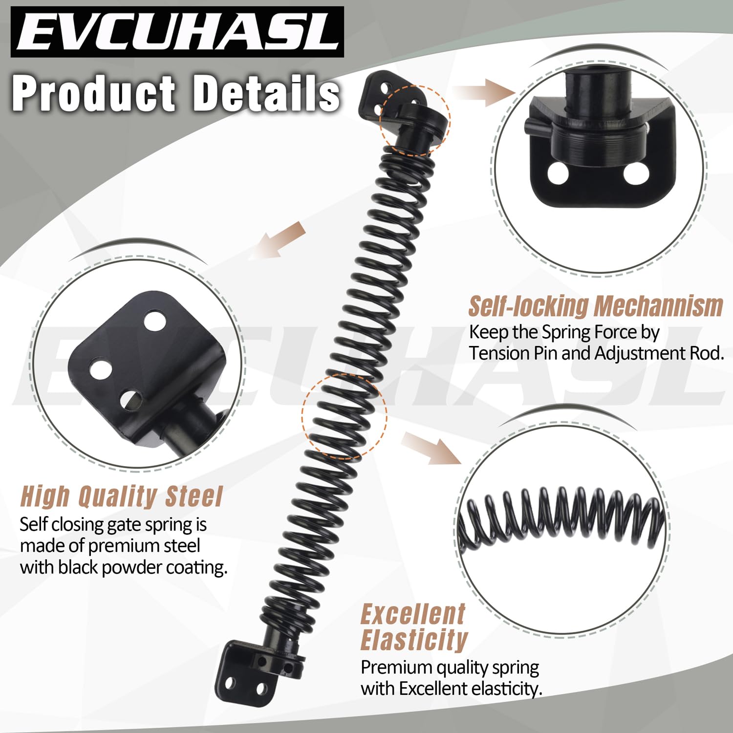 Snapklik.com : EVCUHASL 11-1/2" Gate Spring Self Closing Heavy Duty ...