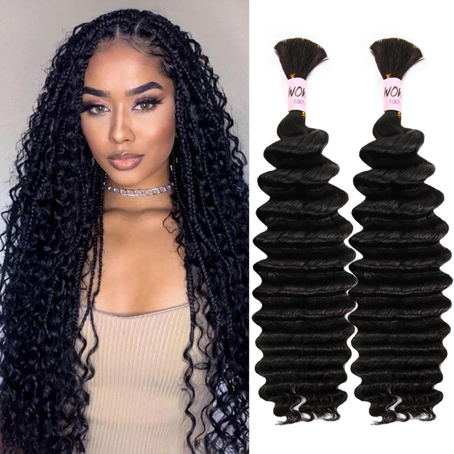 Amazon.com : Human Braiding Hair for Boho Braids, 100 Percent Wet and ...