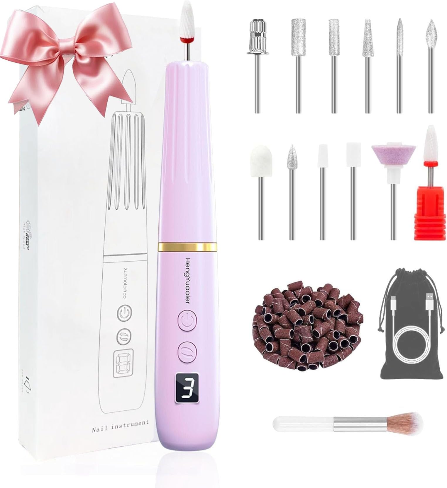 Amazon.com: HengYuaoler Electric Nail Drill Machine File Efile Set for ...