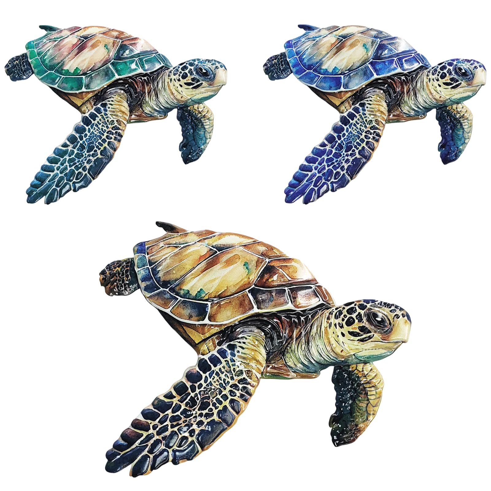Amazon.com : SUBOLO Metal Turtle Wall Decor Outdoor Turtle Coastal ...