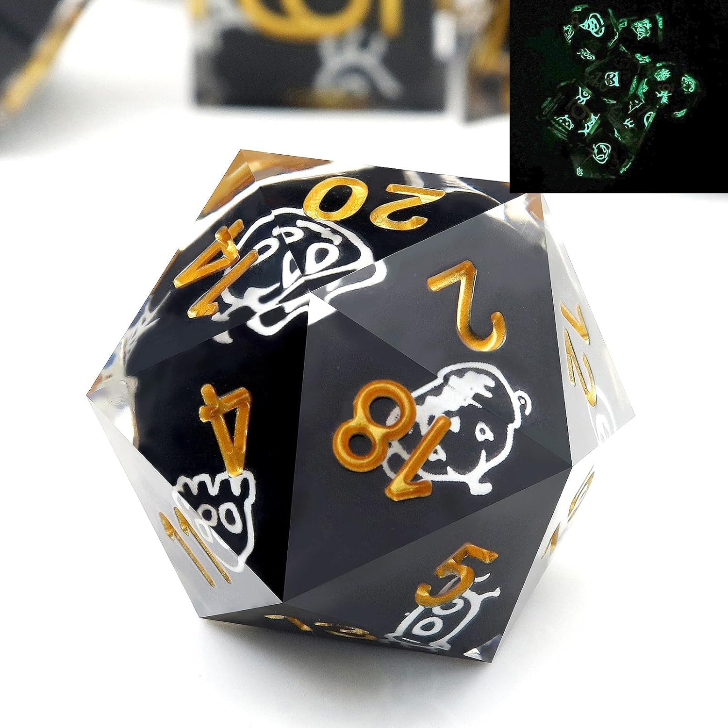 Amazon.com: Haxtec Sticker Sharp Edge Dice Halloween Dice Resin DND ...