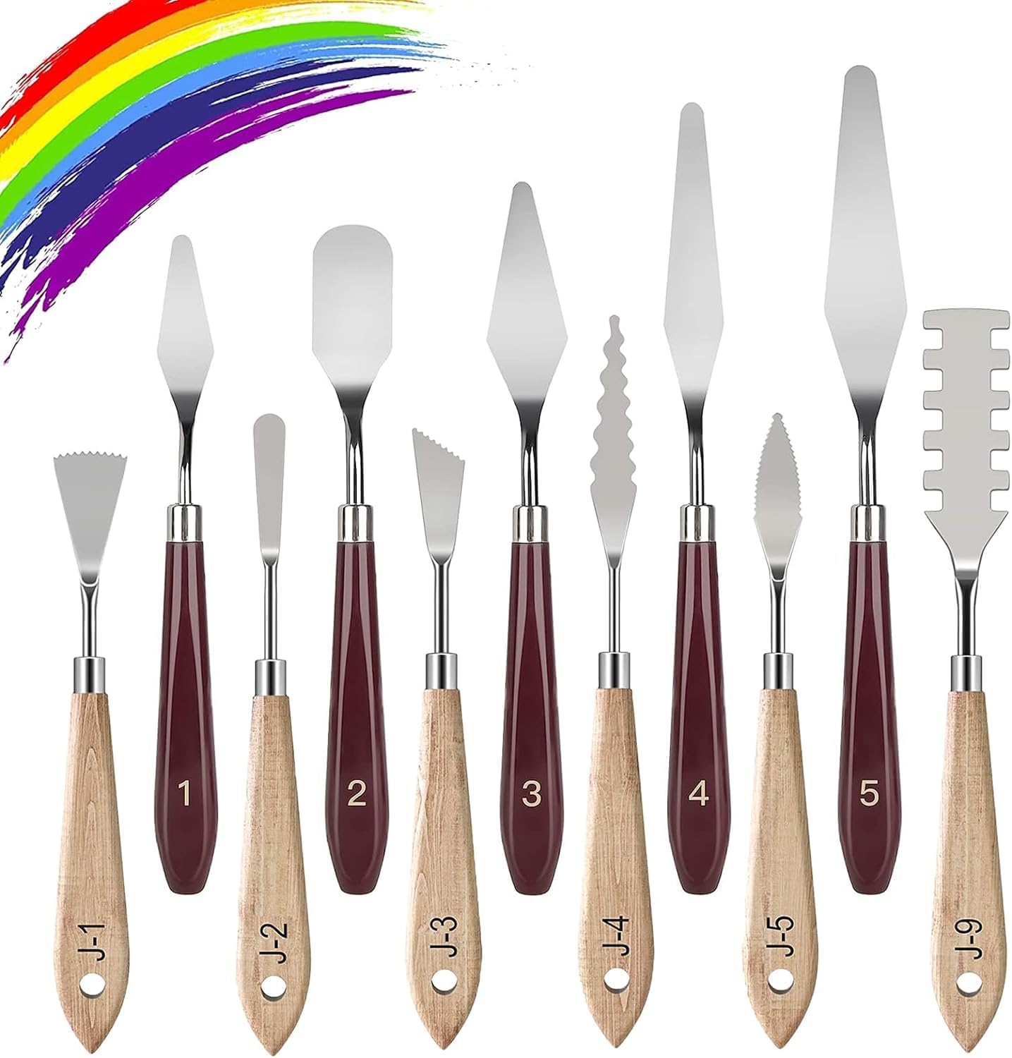 MEEDEN 5 Pieces Painting Knife Set, Versatile Stainless Steel Spatula ...